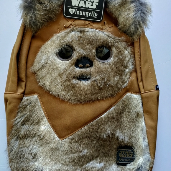 Loungefly | Bags | Loungefly Star Wars Ewok Backpack Faux Suede Fur ...